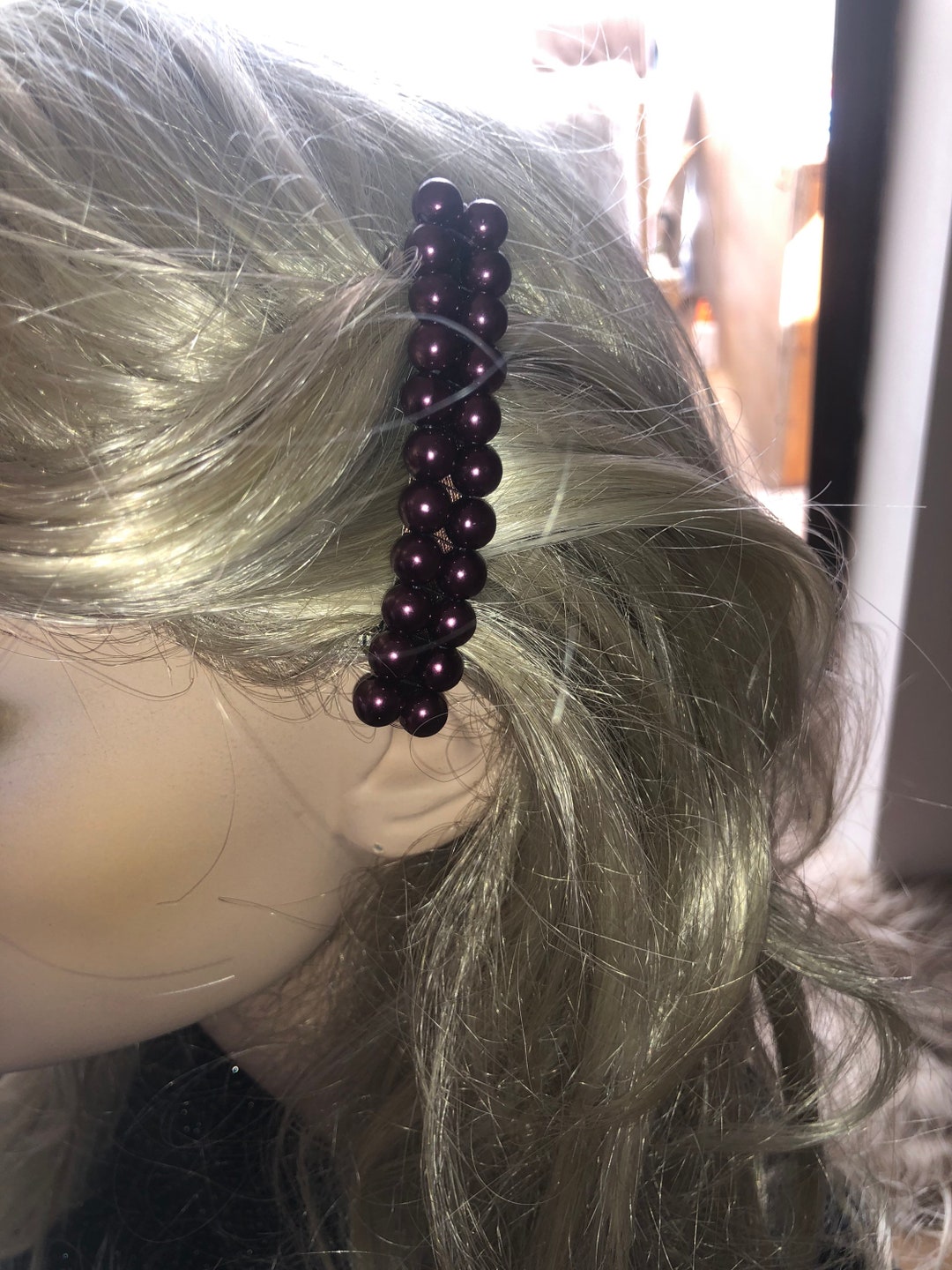 Vintage Retro Style Purple Pearl Hair Clip. Very Pretty - Etsy