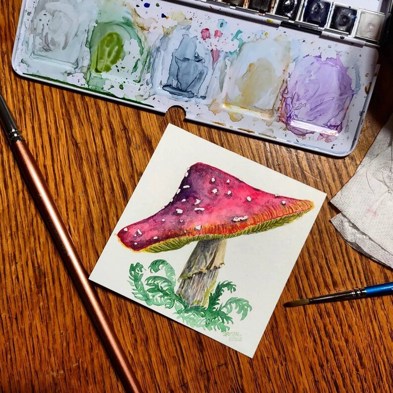 Whimsical Fairy Mushroom Painting - Etsy