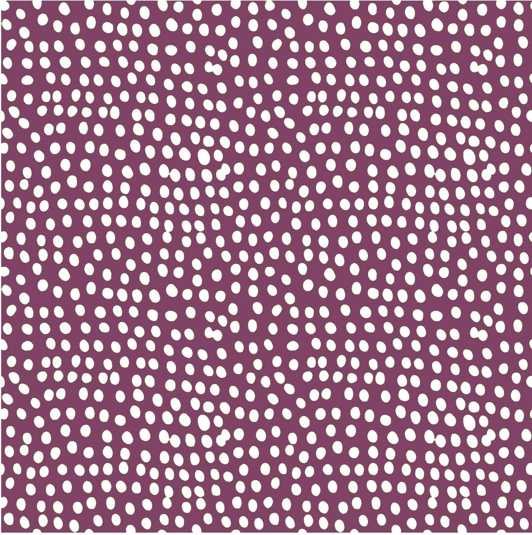 New, Flurry Fabric L by Dashwood Studios L Purple & White Dots L 100% ...