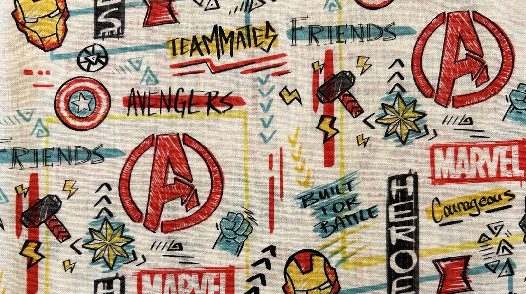 Marvel Avengers Fabric L Pre-washed and Steamed L 100% Cotton - Etsy