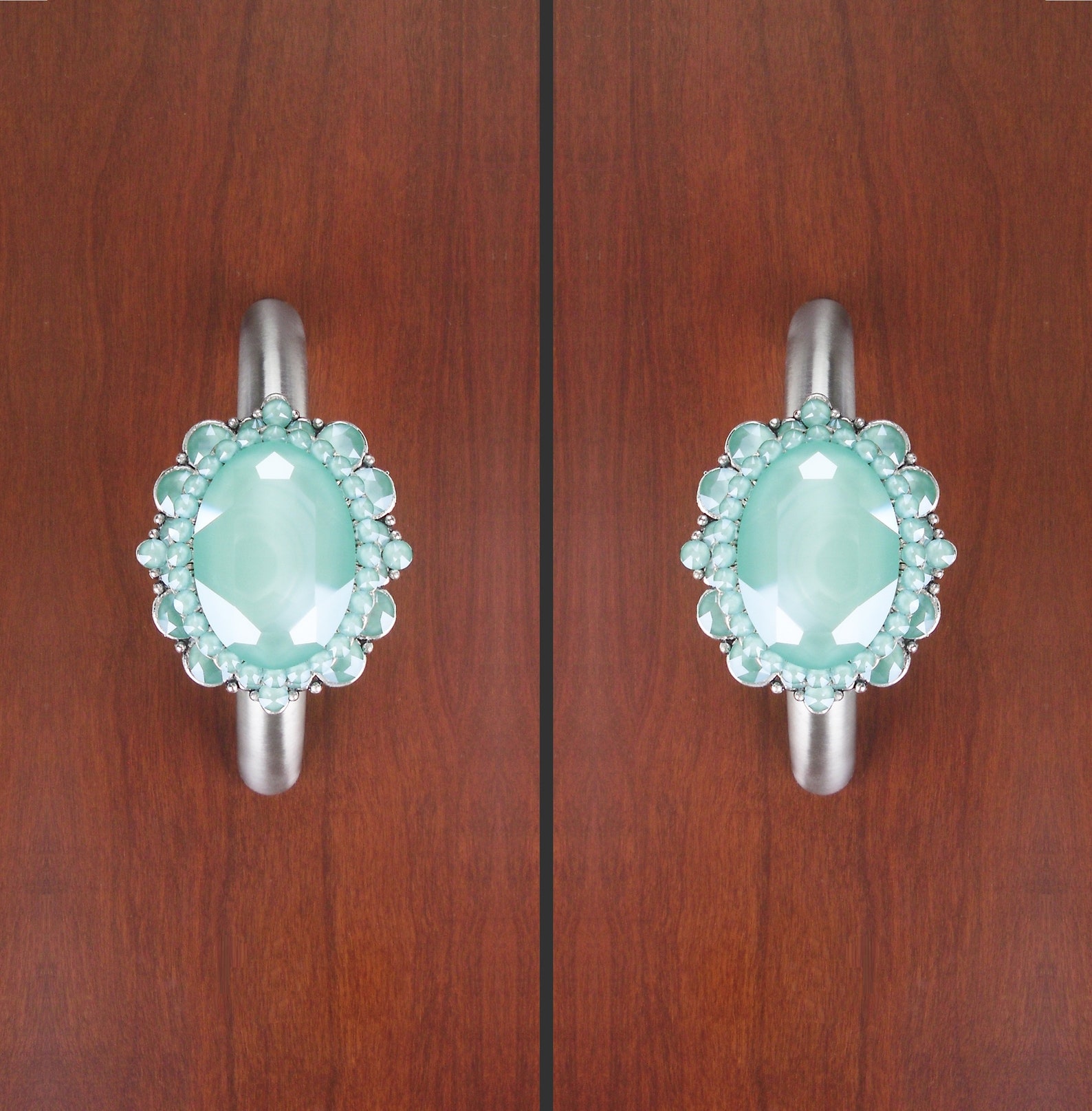 2 1/2 Crystal Drawer Pull Rhinestone Stainless Steel | Etsy