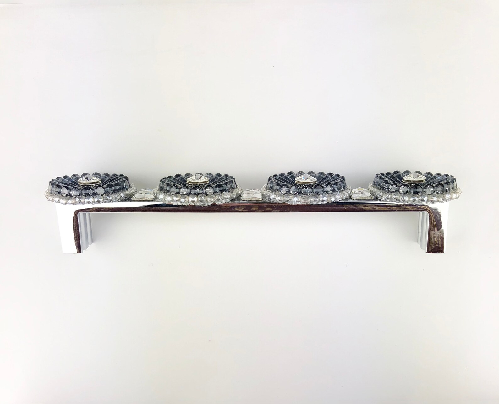 7 Inch Montana Blue Crystal Drawer Pull, Large Beaded Cabinet Handle ...