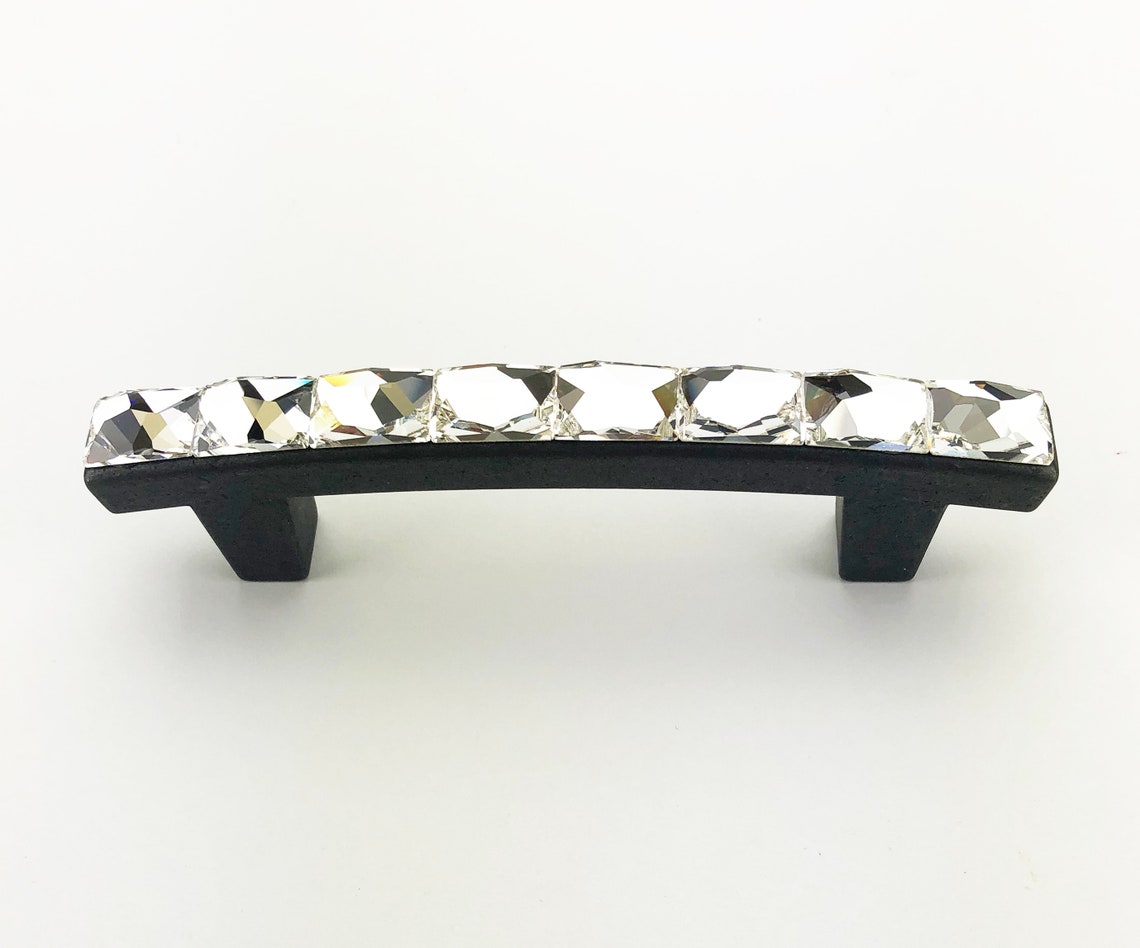 3 Inch Crystal Drawer Pull; Many Rhinestone Colors Iron Cabinet Handle ...
