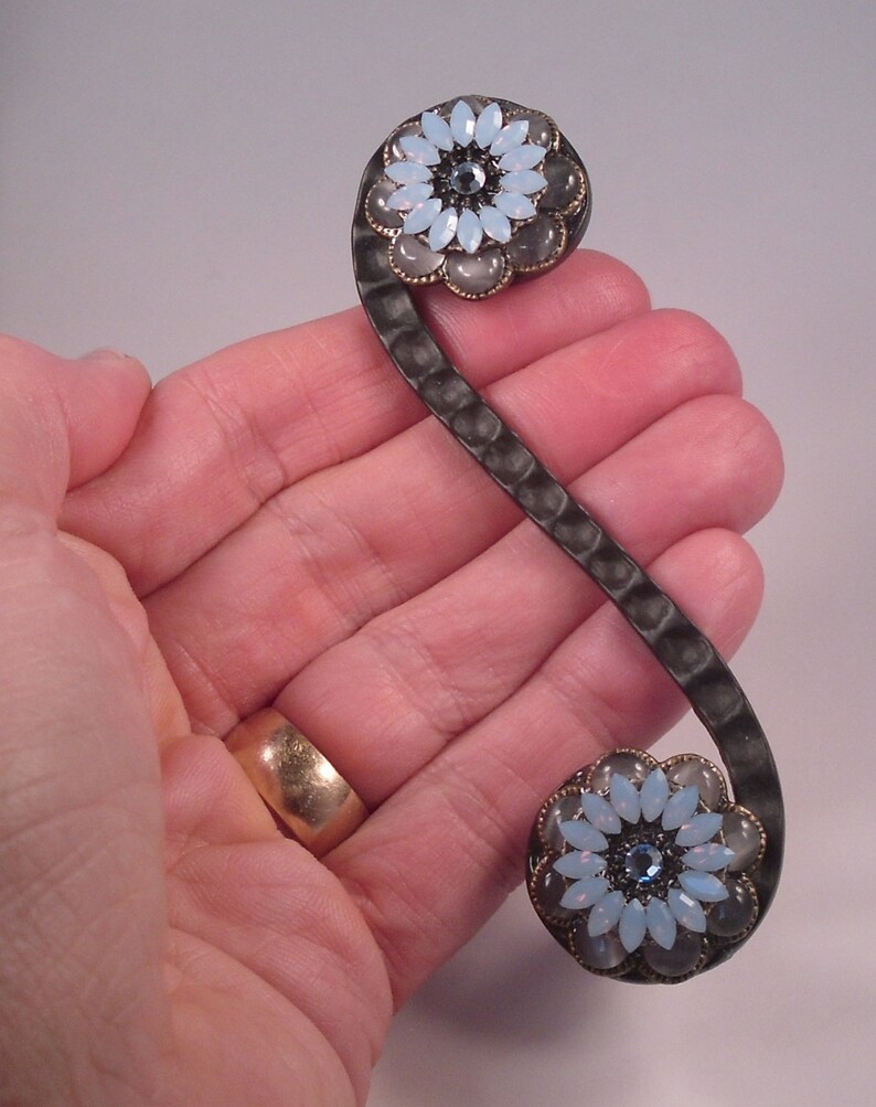 3 Inch Air Blue Opal Crystal Drawer Pull Rhinestone Swirl Oil | Etsy