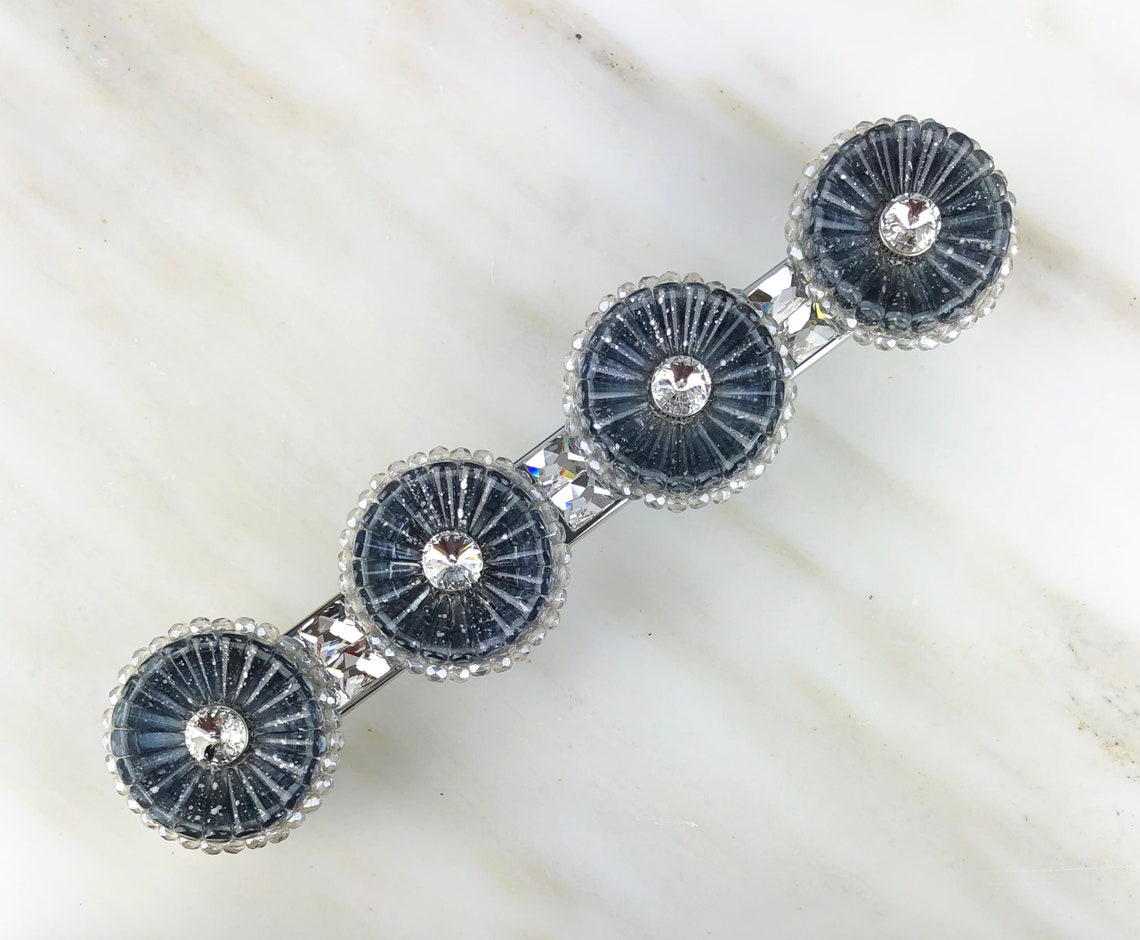 7 Inch Montana Blue Crystal Drawer Pull, Large Beaded Cabinet Handle ...