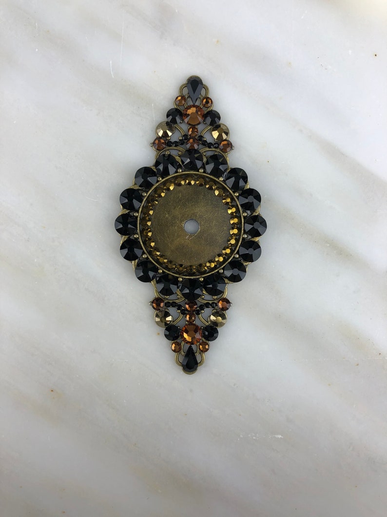 Cabinet Knob Backplate - Crystal Antique Bronze; Decorative Cupboard ...