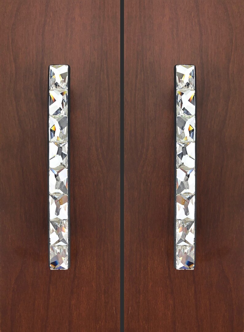 3 Inch Crystal Drawer Pull; Many Rhinestone Colors Iron Cabinet Handle ...