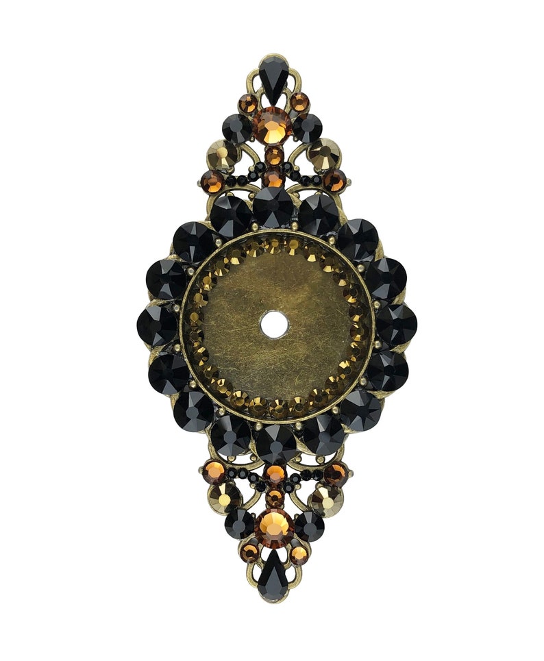 Cabinet Knob Backplate - Crystal Antique Bronze; Decorative Cupboard ...