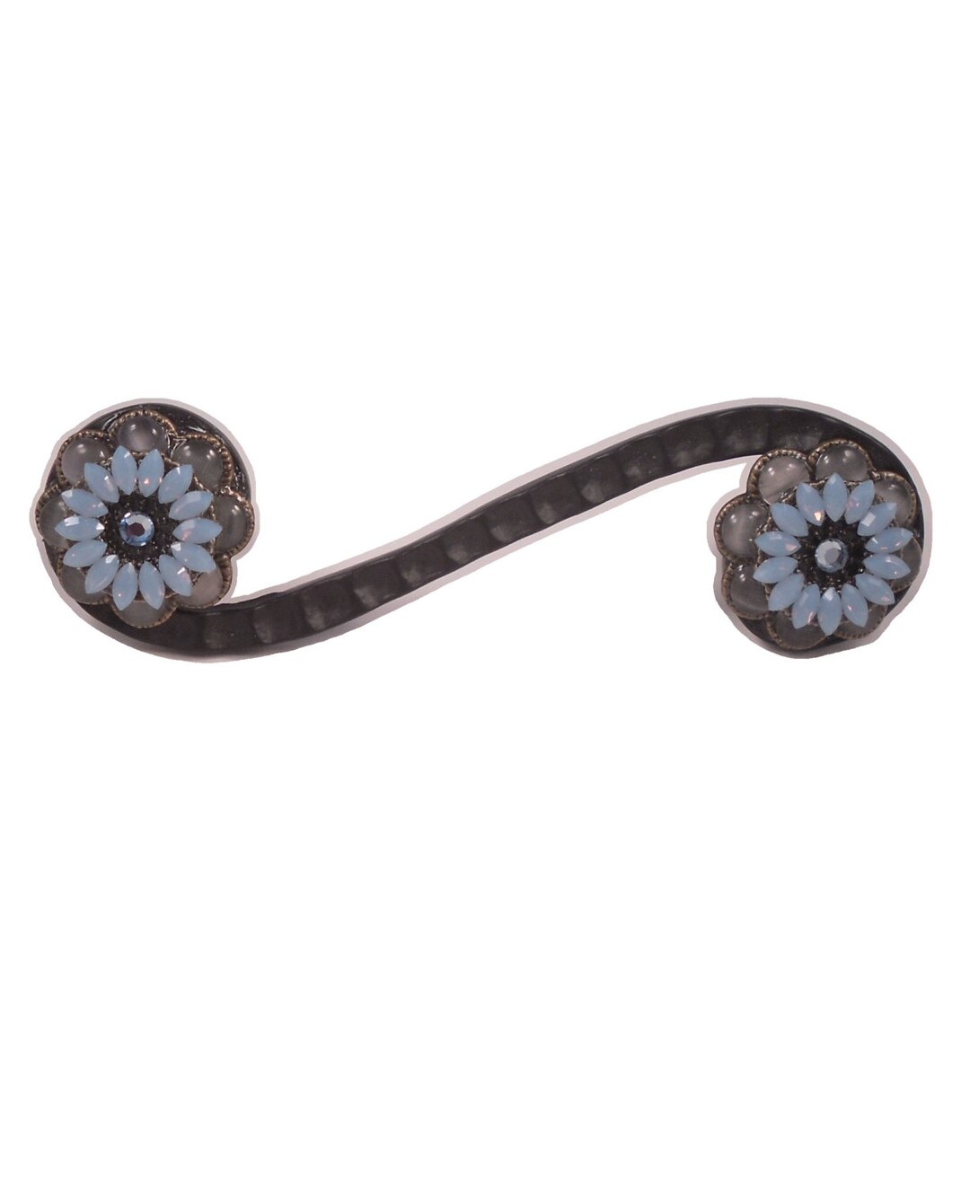 3 Inch Air Blue Opal Crystal Drawer Pull; Rhinestone Swirl Oil Rubbed ...