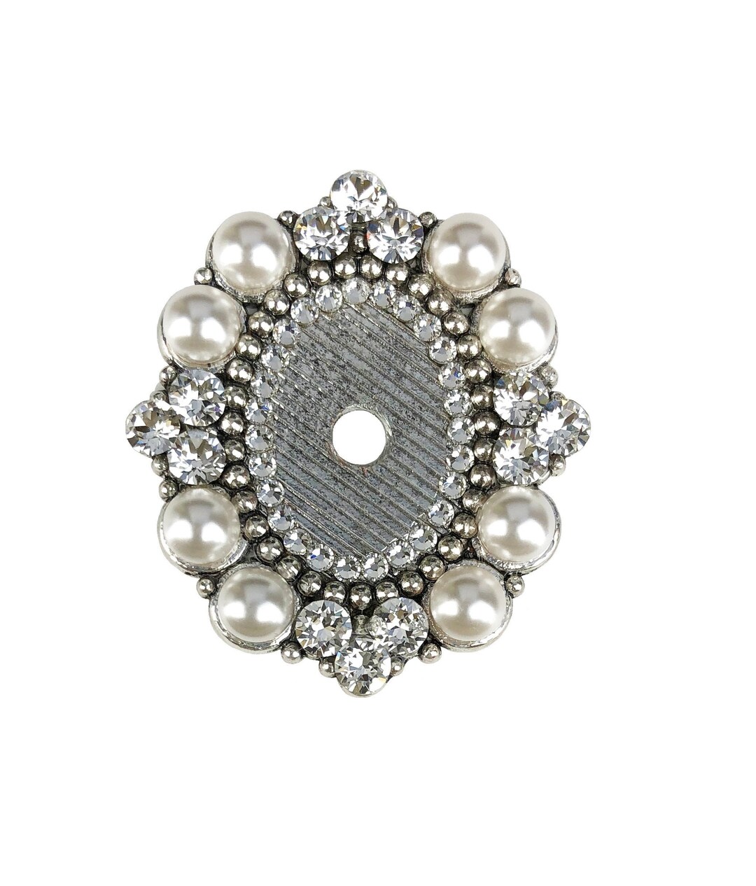 Cabinet Knob Backplate - Crystal Pearl Antique Silver; Decorative ...