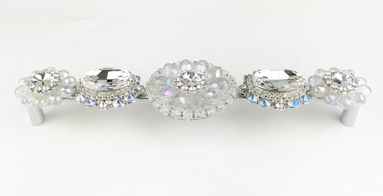 7 9/16 Drawer Pull Crystal Rhinestone Large Chrome | Etsy