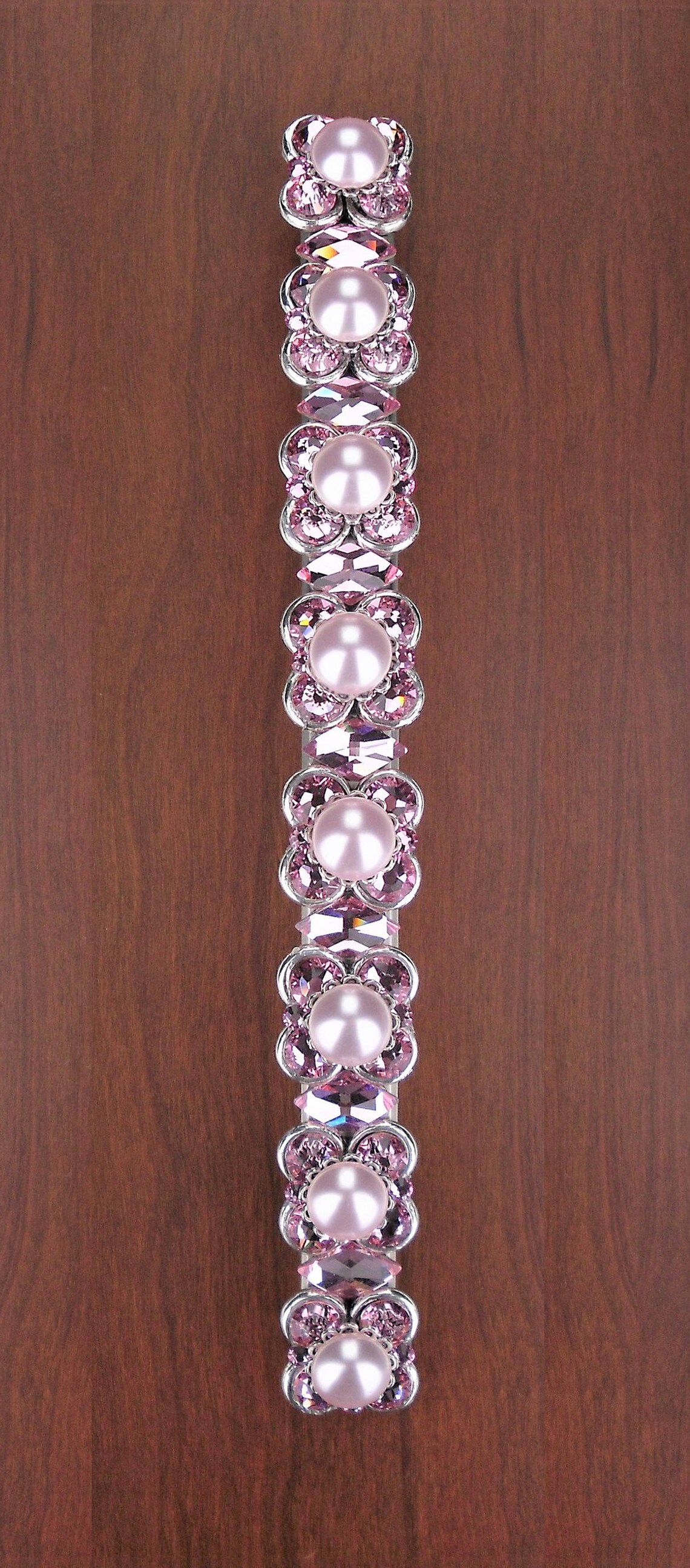 5 Crystal Drawer Pull Pearl Rhinestone Satin Nickel - Etsy
