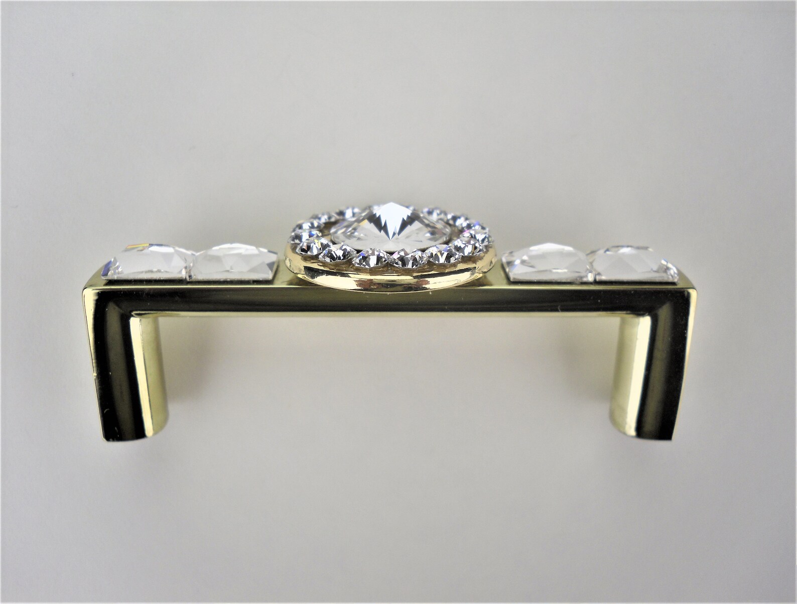 2 1/2 Crystal Drawer Pull Rhinestone Brass Cabinet - Etsy