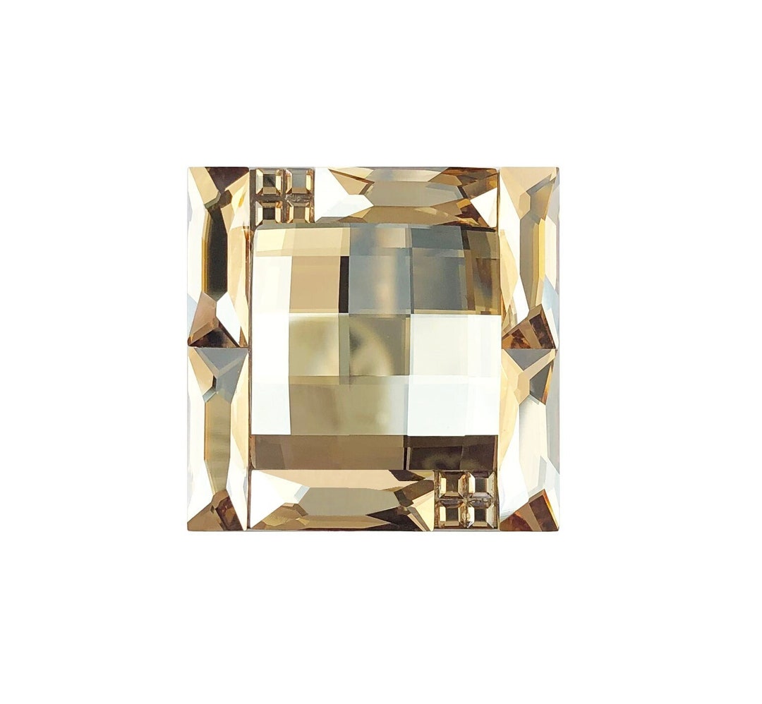 Unique Square Golden Shadow Crystal Knob, 1 3/16" Decorative Kitchen ...
