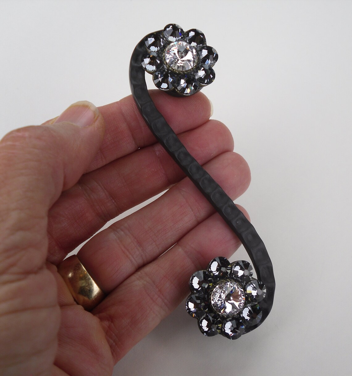 3 Crystal Drawer Pull Rhinestone Oil Rubbed Bronze - Etsy