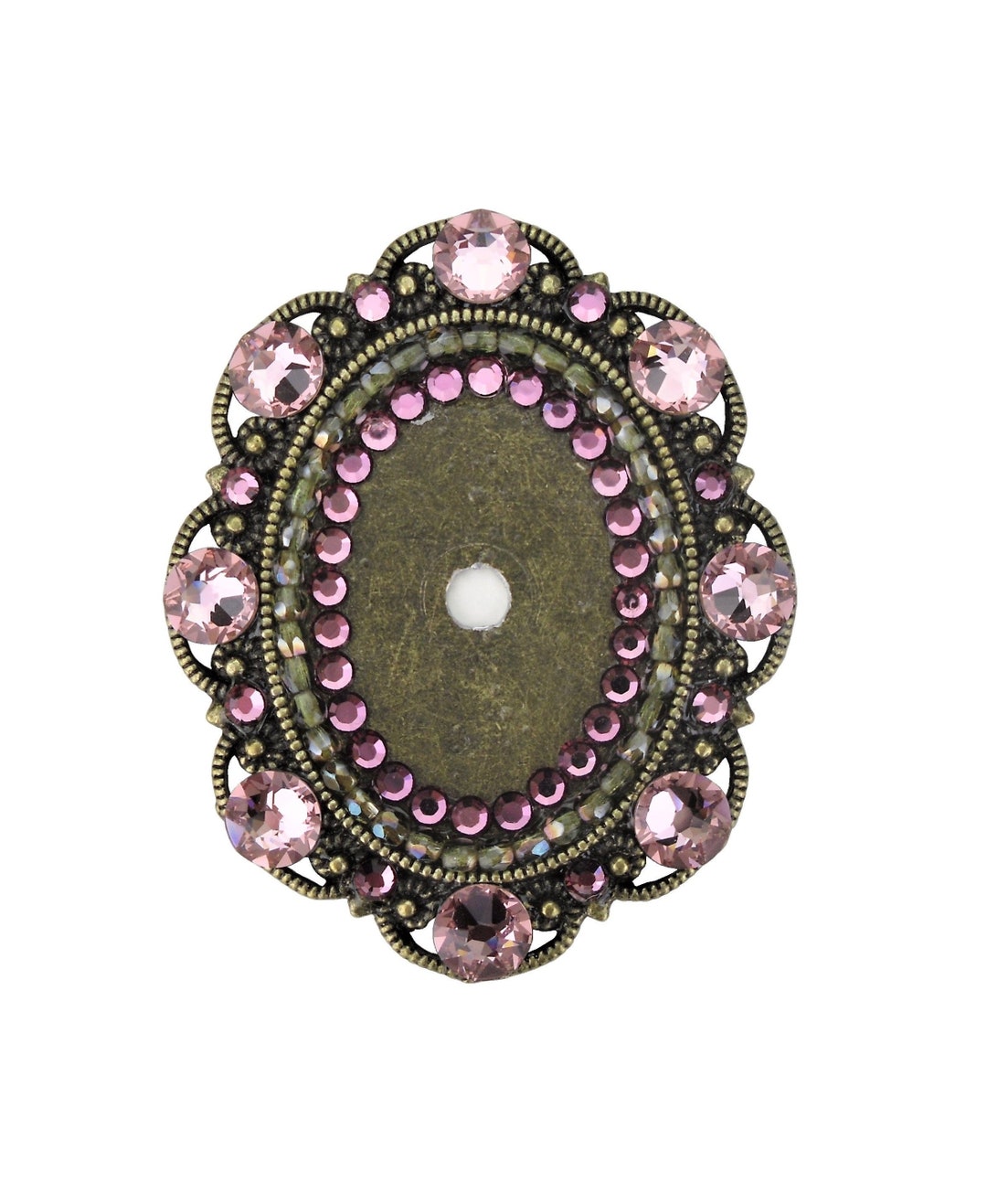 Cabinet Knob Backplate - Crystal Antique Bronze; Decorative Cupboard ...