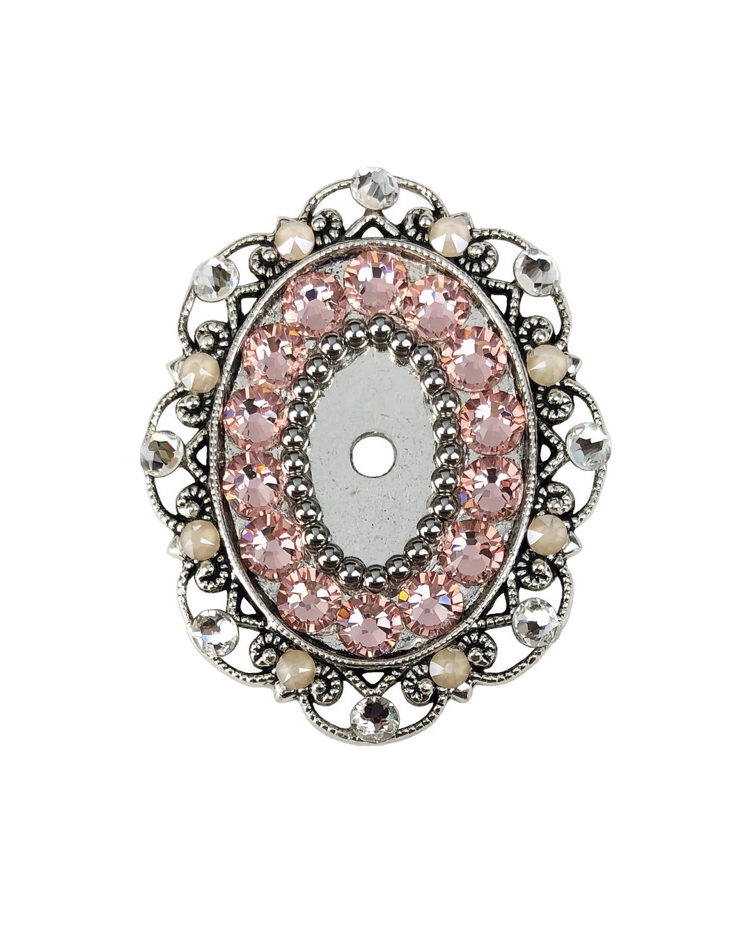 Cabinet Knob Backplate - Crystal Antique Silver; Decorative Cupboard ...
