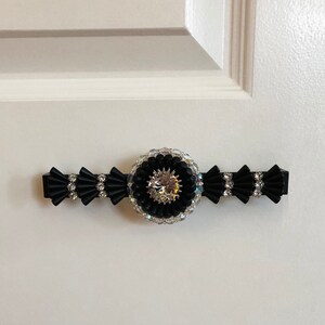 6" Drawer Pull Crystal Rhinestone; Large Matte Black Cabinet Handle ...