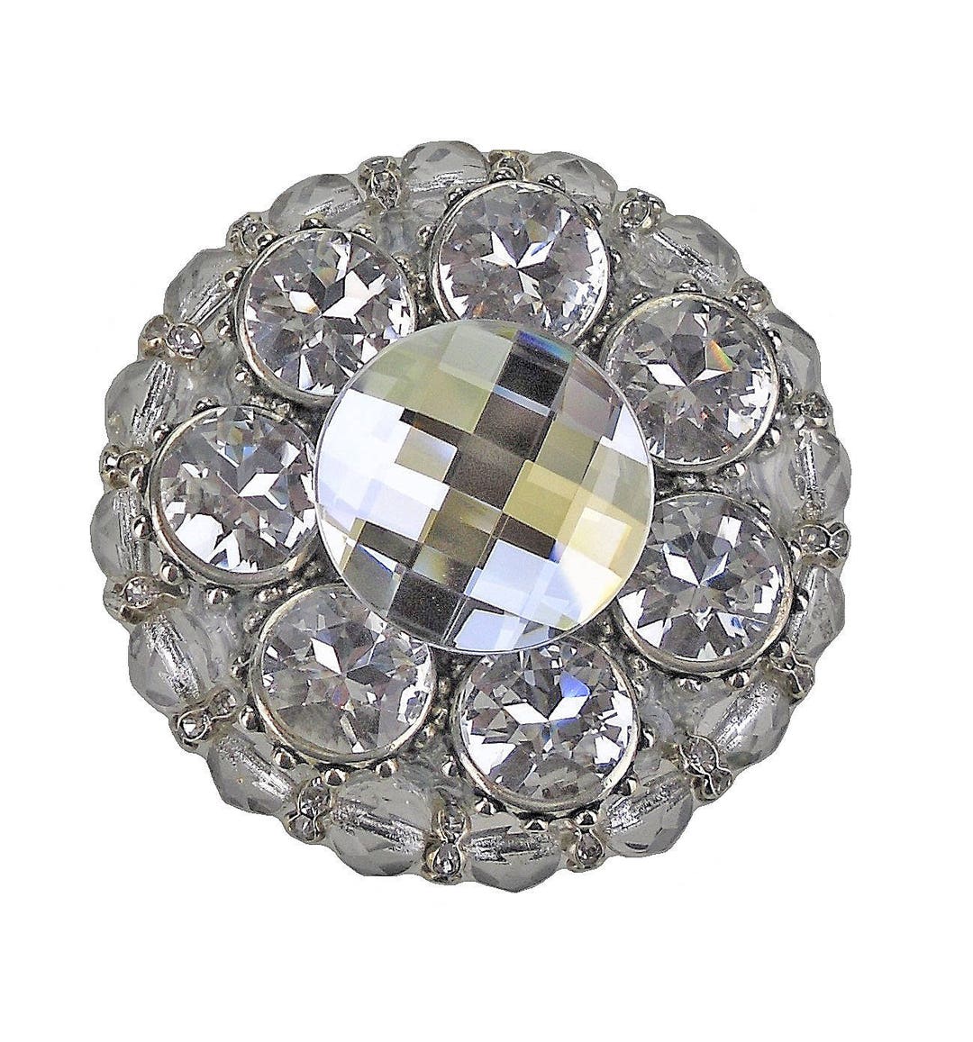 Unique Crystal Cabinet Knob With Czech Glass; Chrome or Satin Nickel ...