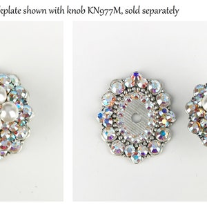 Cabinet Knob Backplate - Crystal Antique Silver; Decorative Cupboard ...