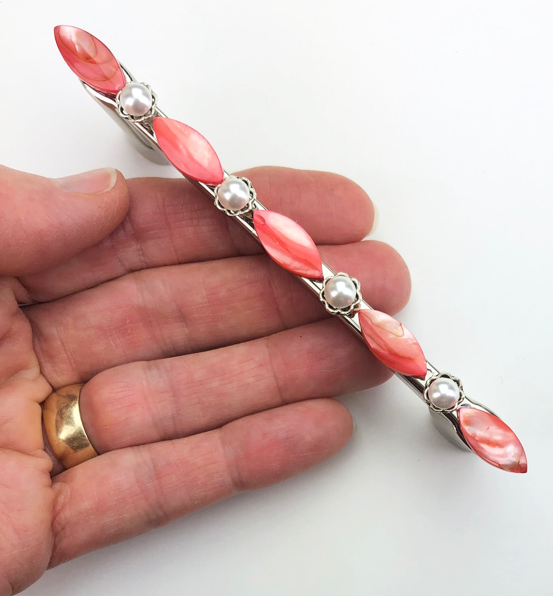 3 3/4 Inch Crystal Drawer Pull Coral Beaded Polished Nickel - Etsy