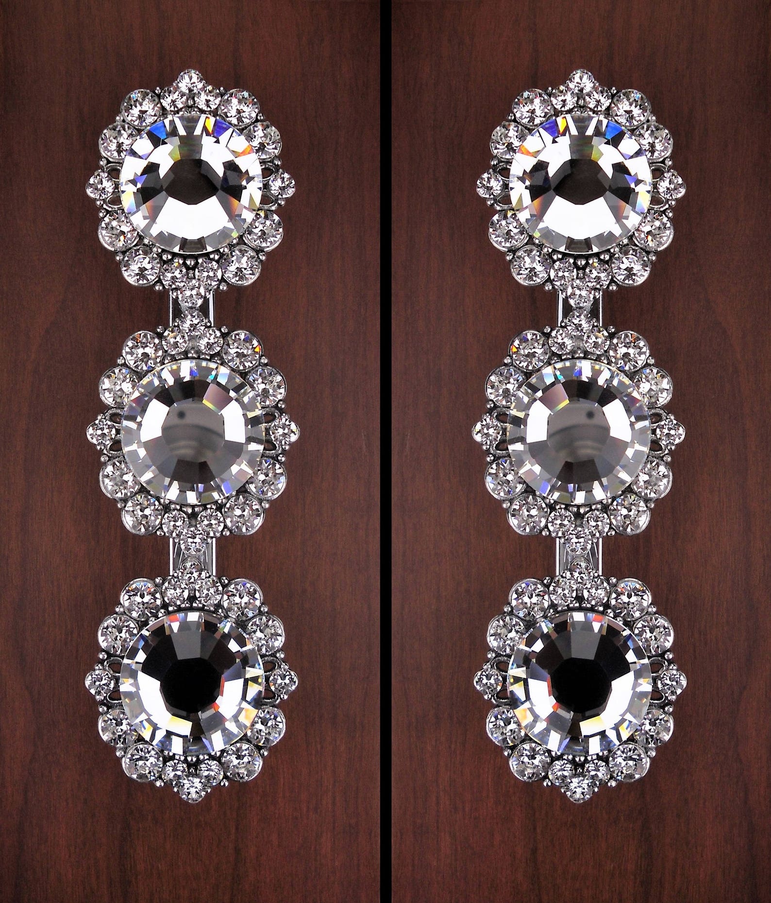 4 Crystal Drawer Pull Large Rhinestone Chrome Cabinet - Etsy