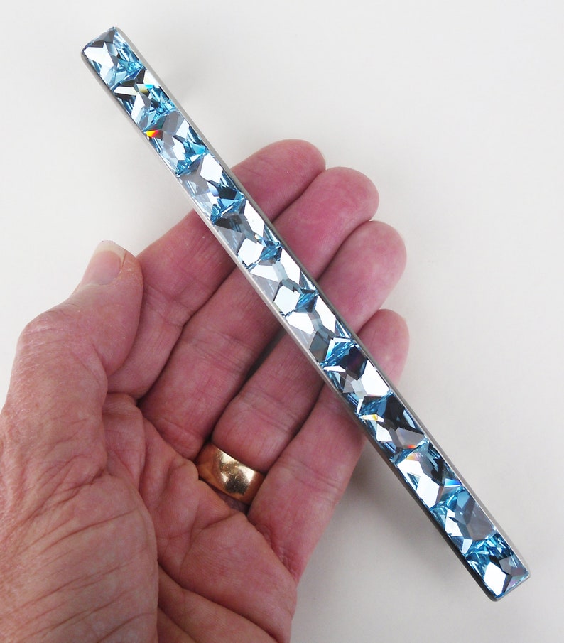 5 Crystal Drawer Pull Large Rhinestone Colors Satin - Etsy