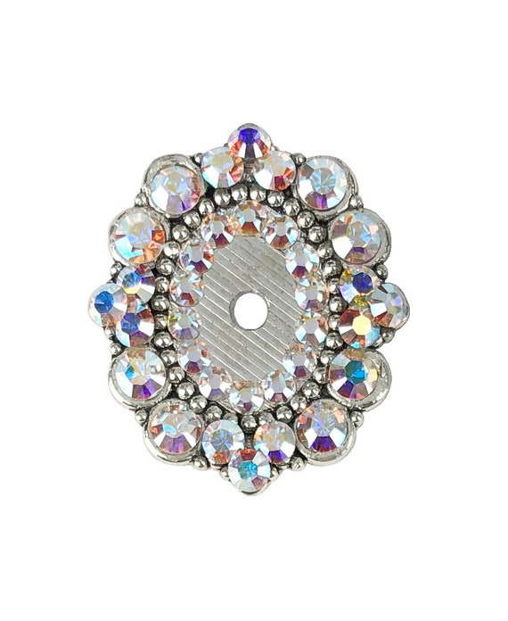 Cabinet Knob Backplate Crystal Antique Silver Decorative | Etsy