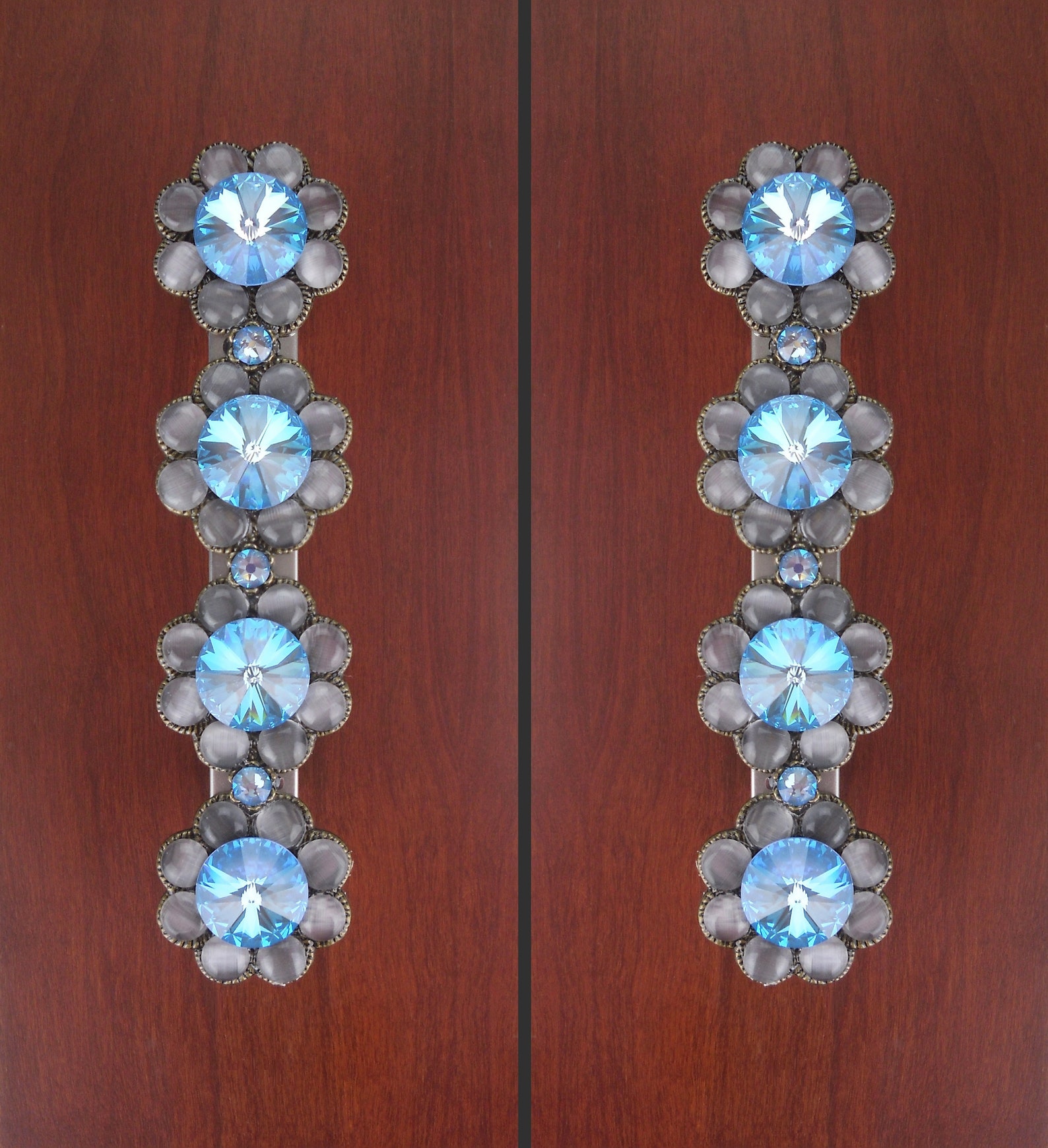 2 1/2 Inch Crystal Drawer Pull; Many Rhinestone Colors Cabinet Handle ...