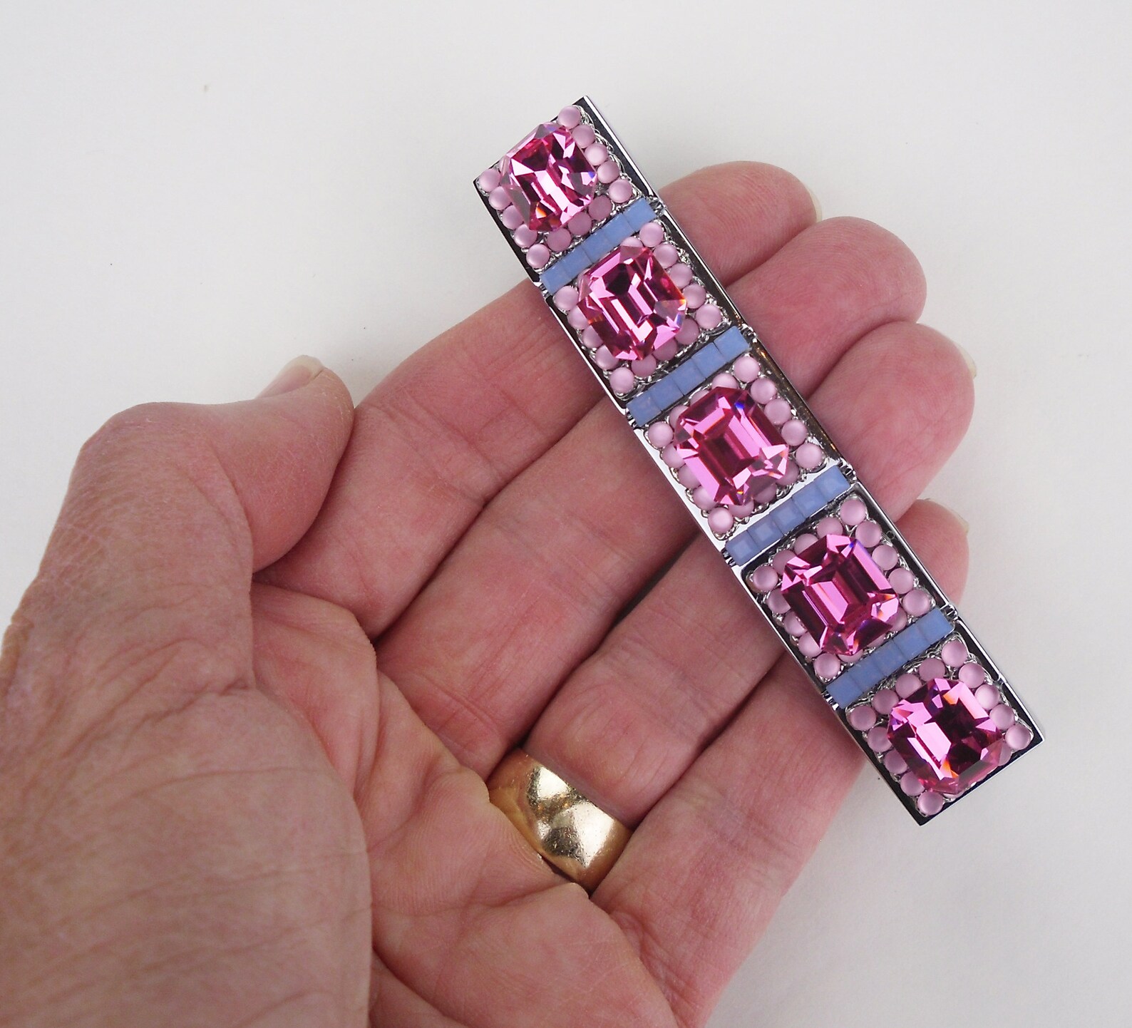 3 Inch Crystal Drawer Pull; Rhinestone Rose Air Blue Opal Chrome ...