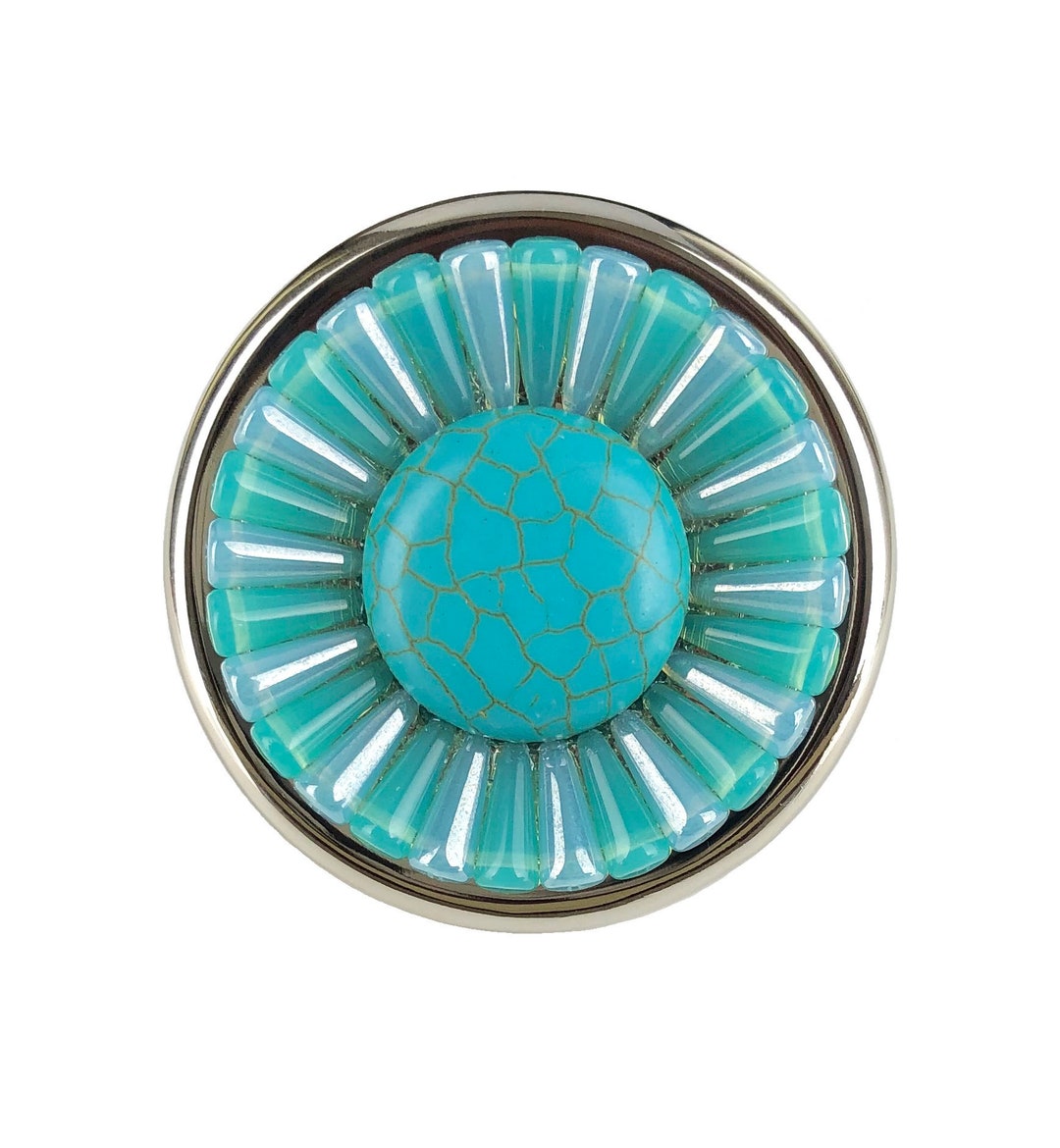 Unique Decorative Cabinet Knob Turquoise Nickel; Large 2-1/4" Kitchen ...