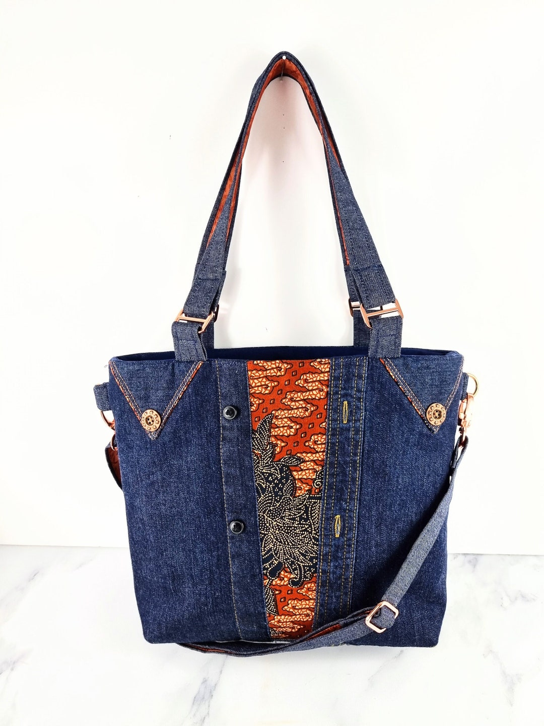Jeans Bag Blue Denim Handbag, Shoulder Crossbody Tote Bag, Repurposed ...