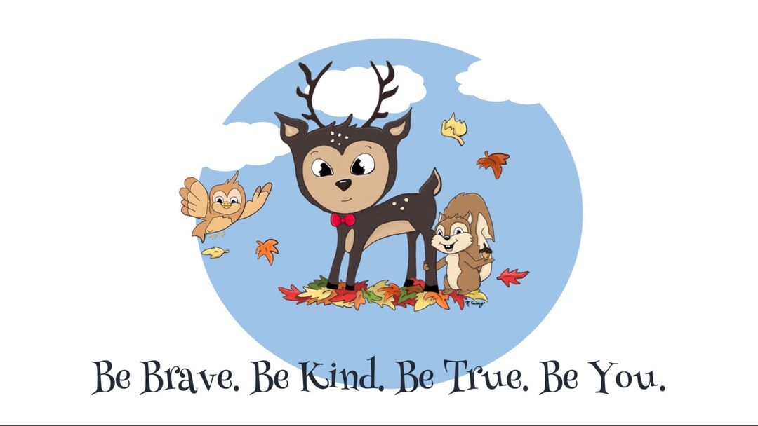Children's Wall Art, Woodland Creatures, "be Brave. Be Kind. Be True ...