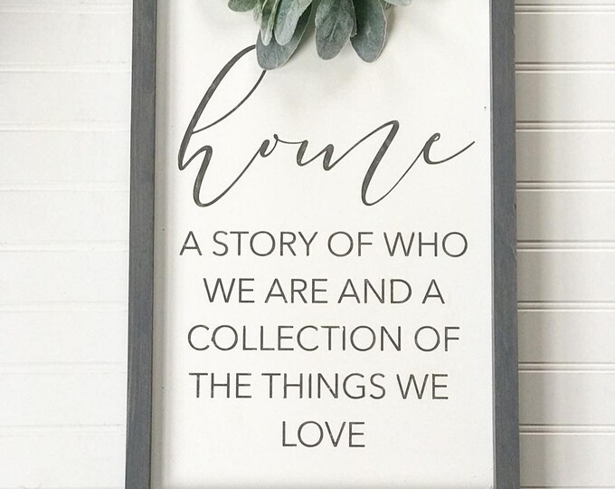 House Warming Gift Sign, Farmhouse Decor Home Sign, Home Quote, Home is ...