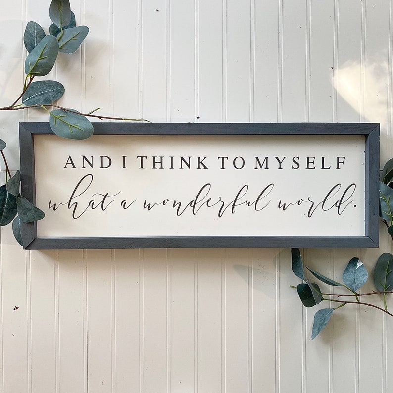 What a Wonderful World Sign Louis Armstrong Lyric Sign | Etsy