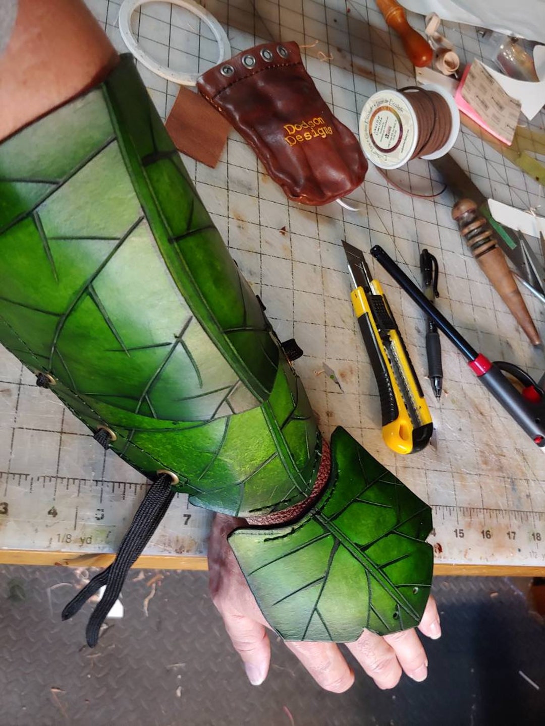Leaf Armor Gauntlet Bracer, Faerie, Green - Etsy