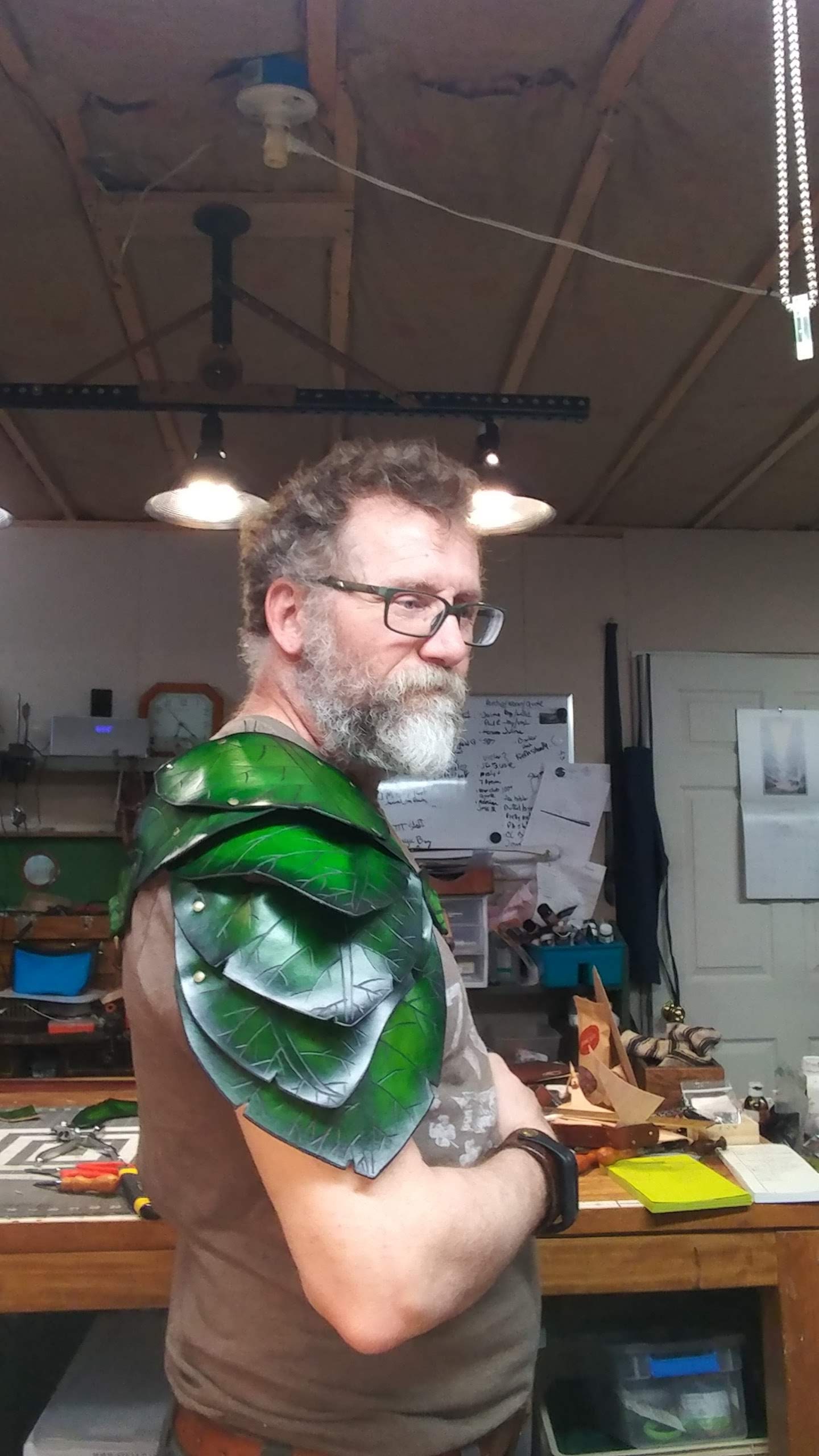 Pauldron: Leaf Faerie Armor, Leather, Handcrafted - Etsy