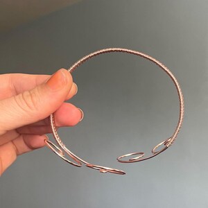 Arm Cuff Rose Gold Swirly Design Arm Band Wire Wrapped Adjustable ...