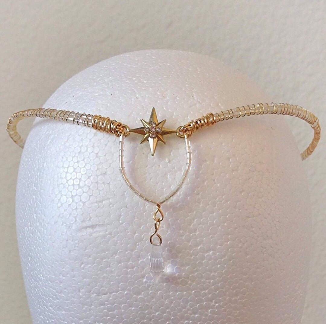 Delicate Beaded Elf Crown Golden Elf Costume Accessory - Etsy