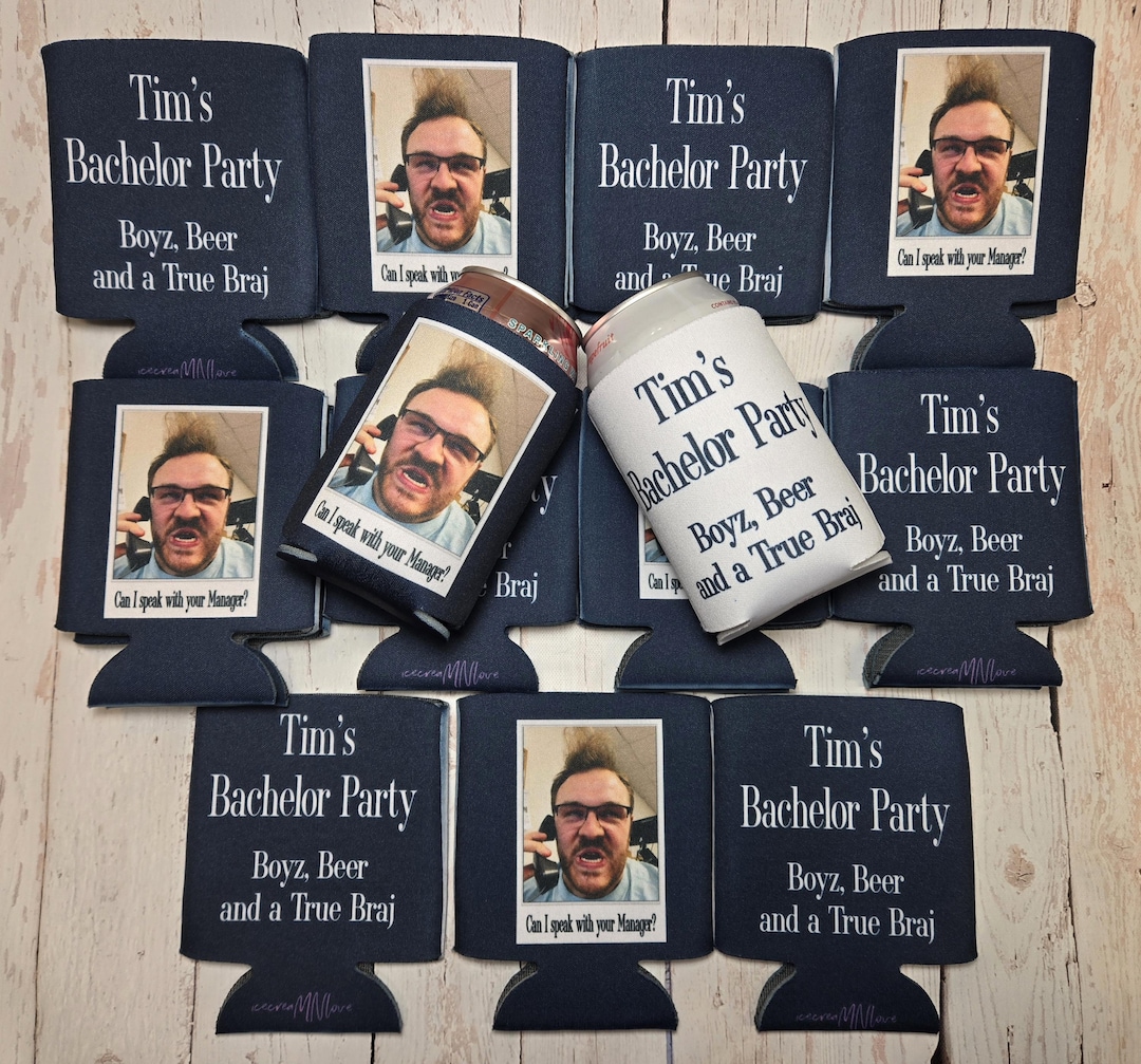 Personalized Bachelor Party Can Cooler. Custom Party Photo & Text ...
