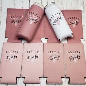 Getting Rowdy and Getting Hitched Bull Bachelorette Party Can Coolers ...