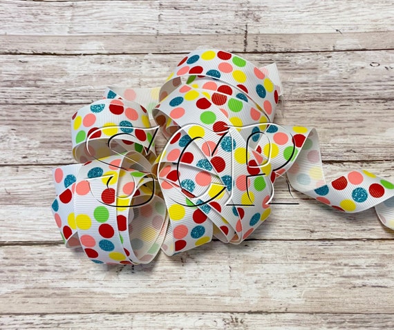 Glitter Silly Dot Multi-colored Silly Dot Glitter Ribbon | Etsy