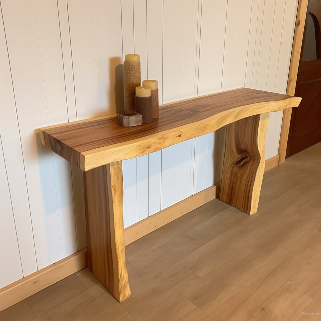 Narrow Floating Live Edge Side Table Console Table Wood Console Table ...