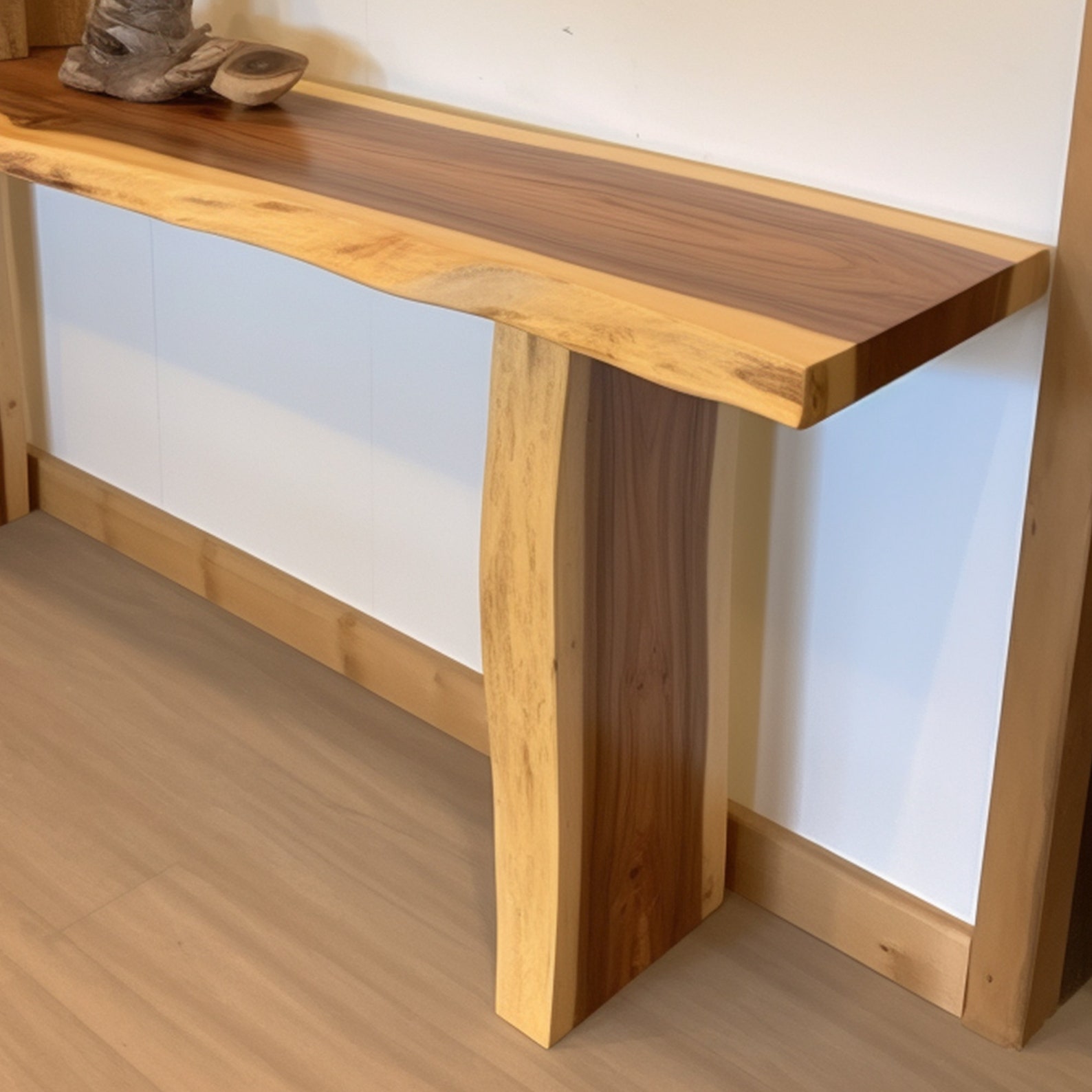 Narrow Floating Live Edge Side Table Console Table Wood Console Table ...
