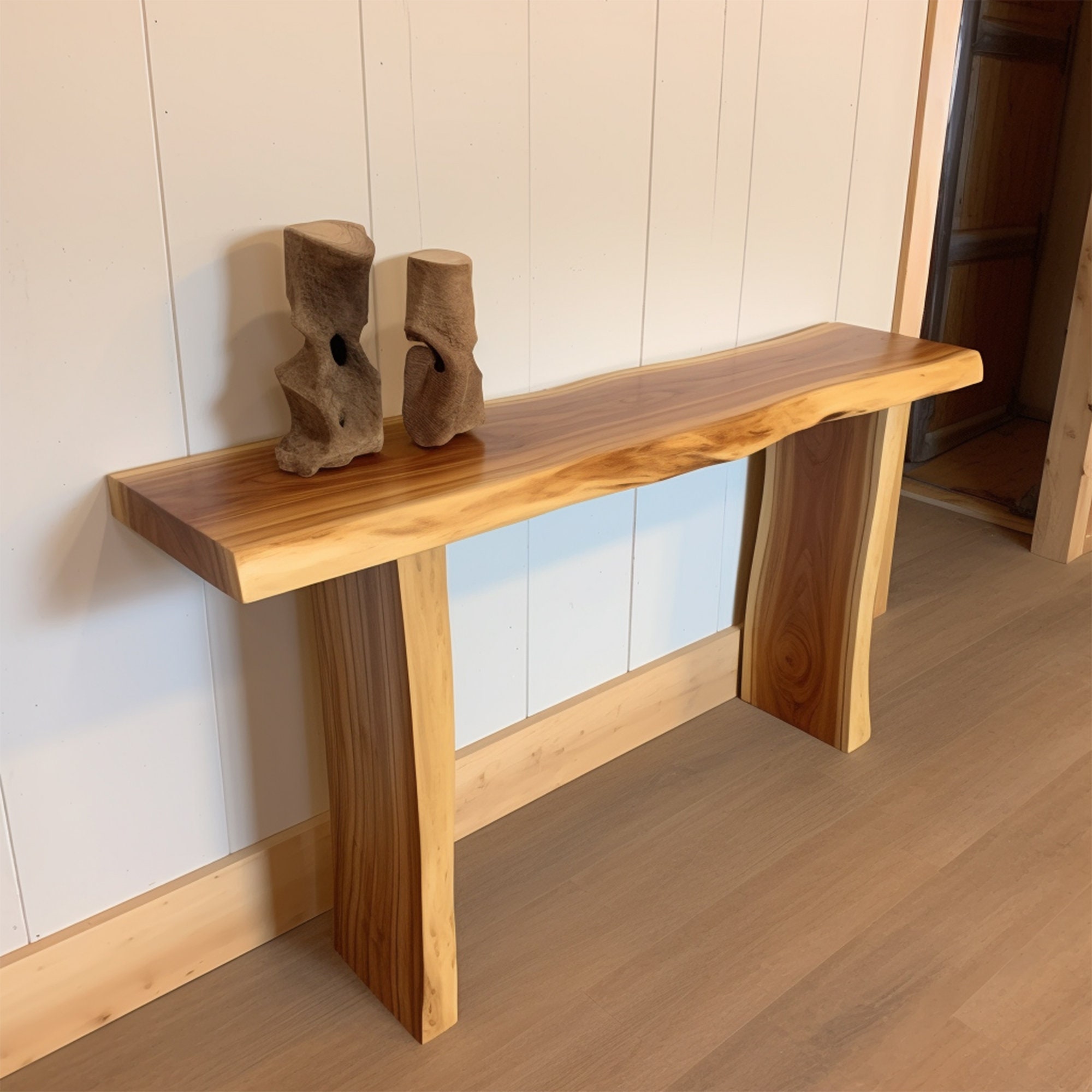 Narrow Floating Live Edge Side Table Console Table Wood Console Table ...
