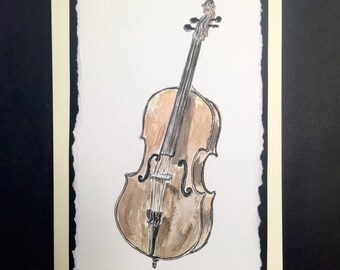 Cello Watercolor - Etsy