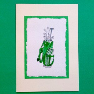 Hand-painted Watercolour Golf Clubs Card - Etsy