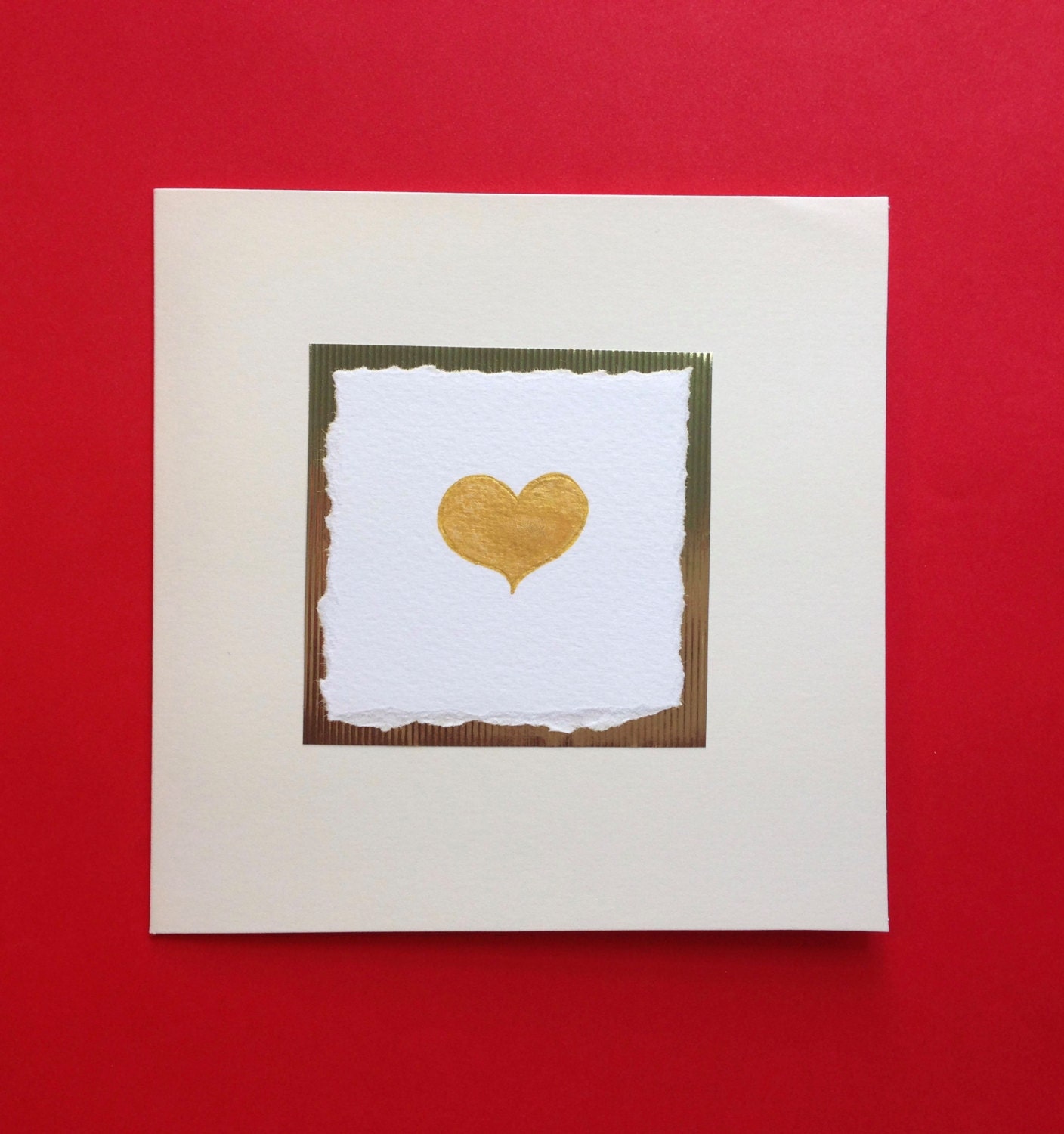 Hand-painted Watercolour Gold Heart Card - Etsy