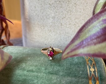 Faux Ruby Ring | Etsy