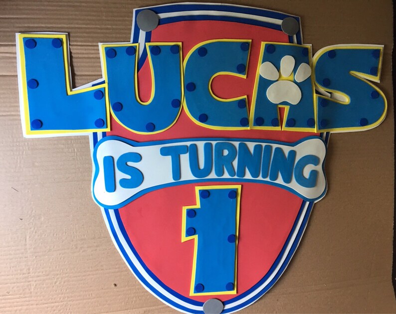 Paw patrol party sign | Etsy